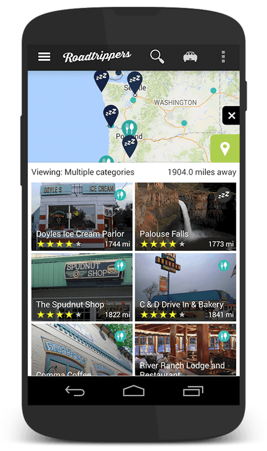 Roadtrippers Trip Planner Android App Review